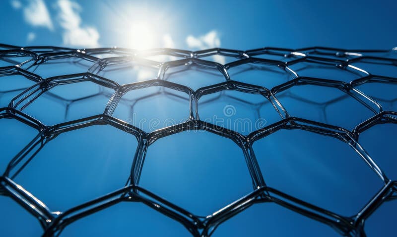 Metallic Hexagonal Lattice Structure Against Bright Blue Sky and ...