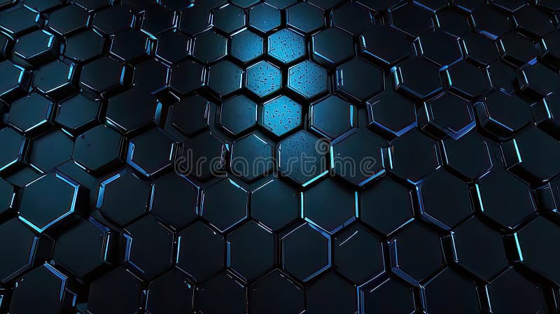 Metallic Hexagonal Pattern with Electric Blue Accents Stock ...