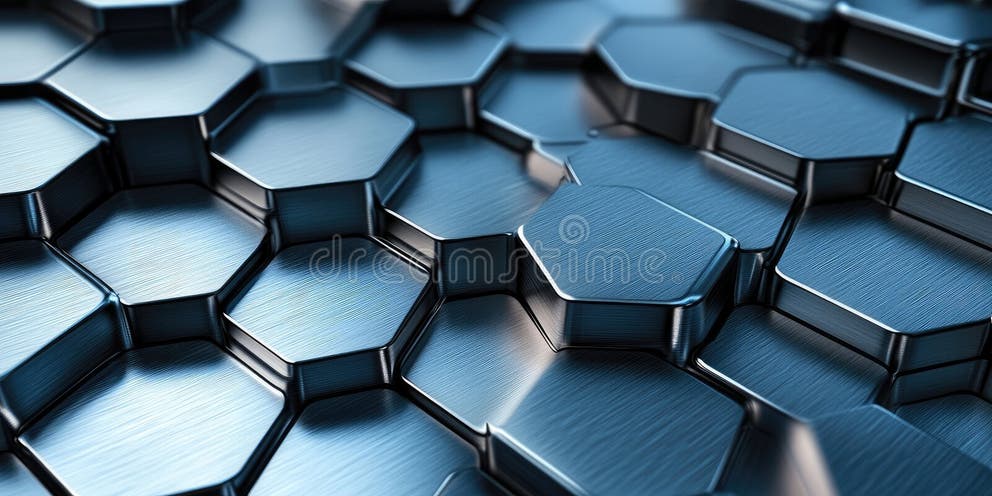 Metallic Hexagonal Pattern Showcases Intricate Design and Texture Under ...