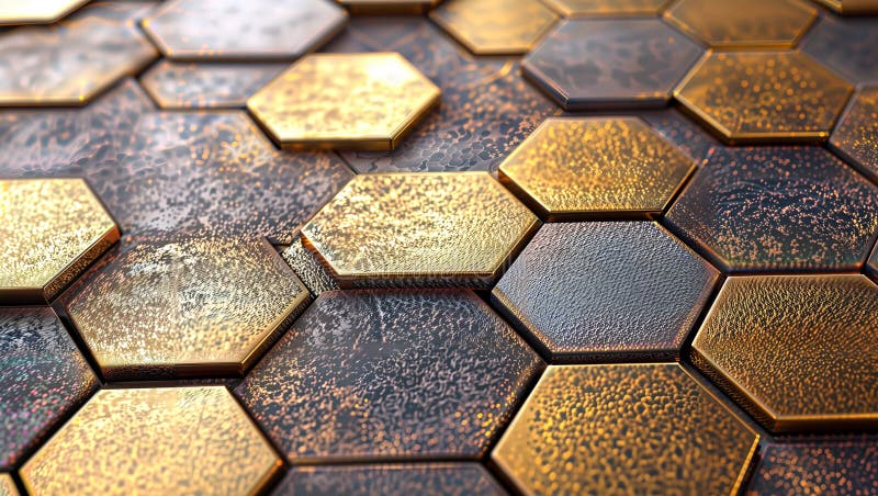 Metallic Honeycomb: Textured Hexagon Pattern, Generative Ai Stock ...