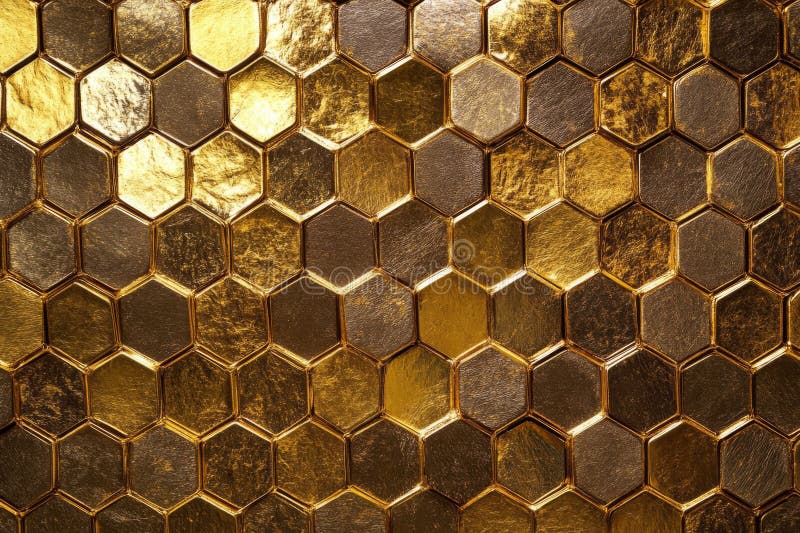 A Metallic Honeycomb Pattern Background with Small Hexagonal Shapes ...