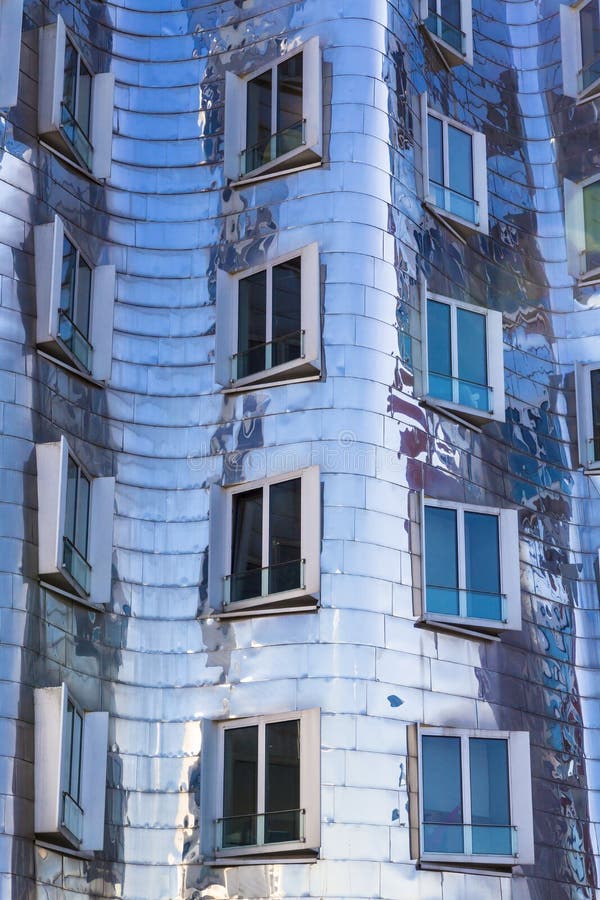 Metallic House with Blue Windows, Modern Architecture Editorial Stock ...