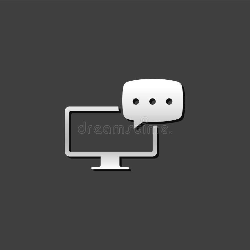 Metallic Icon - Computer Chat Stock Vector - Illustration of sign ...