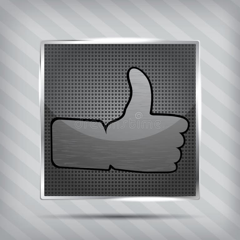 Metallic Icon with Like Symbol Stock Vector - Illustration of internet ...