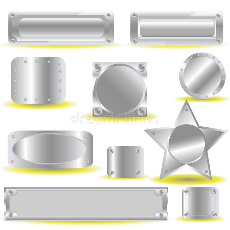 Metallic icons stock vector. Illustration of squares - 15390565