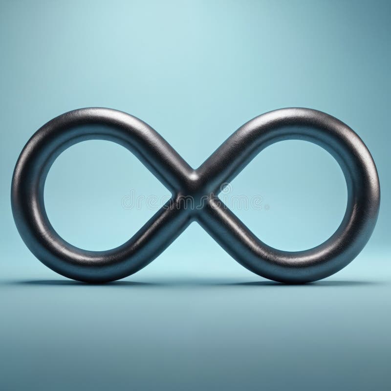 Metallic Infinity Symbol Against Blue Backdrop. Infinite Loop Design ...