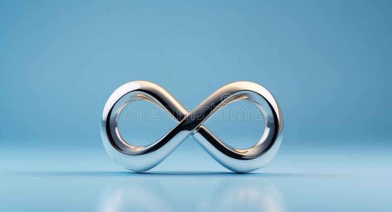 Metallic Infinity Symbol on Blue Background Stock Image - Image of ...