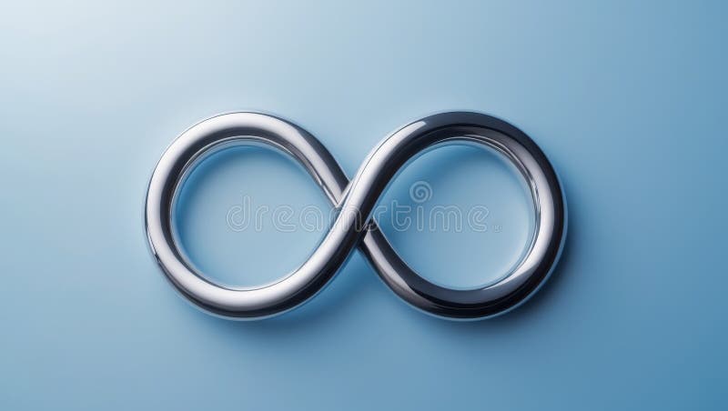 Metallic Infinity Symbol on Blue Background Stock Photo - Image of ...