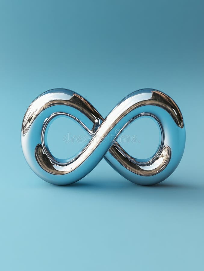 Metallic Infinity Symbol on a Blue Background Stock Image - Image of ...