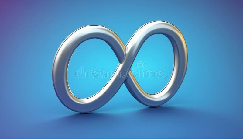 Metallic Infinity Symbol on a Blue Background Represents Limitless ...