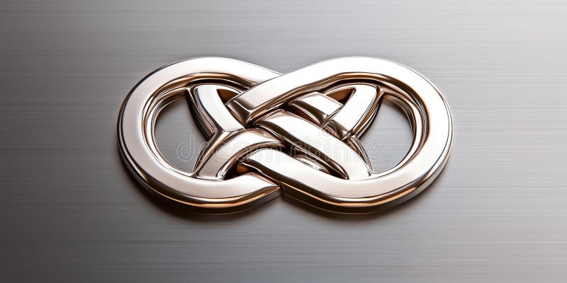 Metallic Infinity Symbol Crafted with Intricate Design Placed on Smooth ...