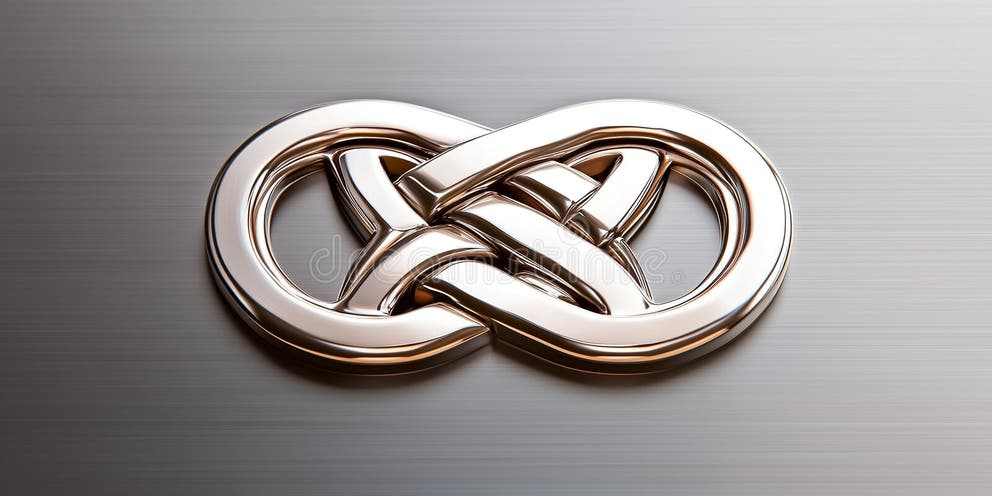 Metallic Infinity Symbol Crafted with Intricate Design Placed on Smooth ...