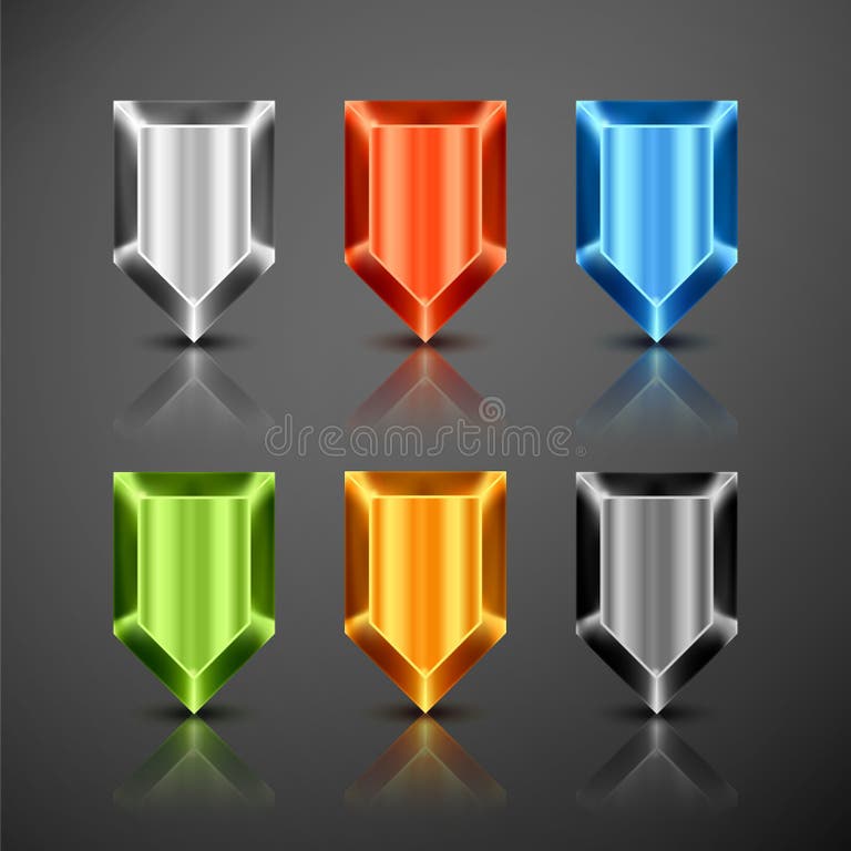 Metallic Infographics Pointer Shield Stock Vector - Illustration of ...