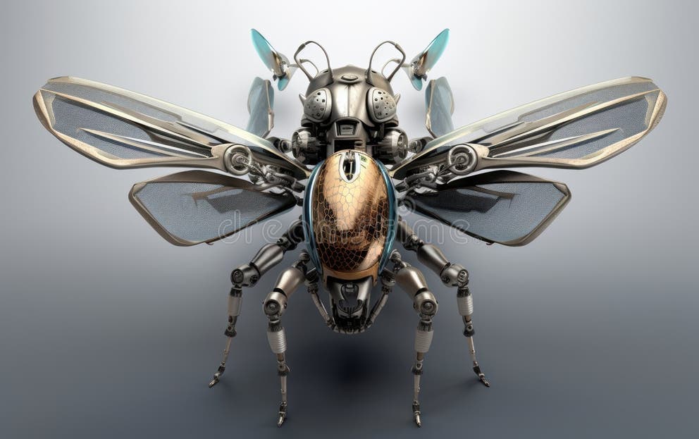 Metallic Insect Robot. Created by Generative Artificial Intelligence ...
