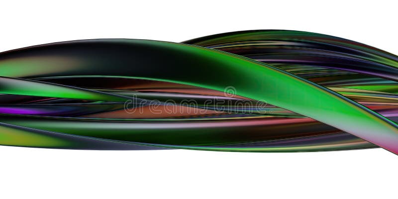 Metallic Iridescent Isolated Multiple Metal Streams Abstract Dramatic ...