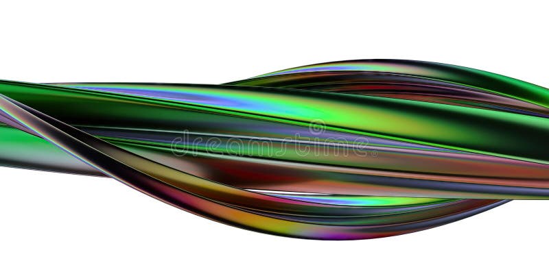 Metallic Iridescent Isolated Wind Flow Fabric-like Soft Metal Abstract ...