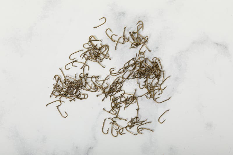 Metallic Isolated Macro Hook Steel Fishhook Pile Stock Photo - Image of ...