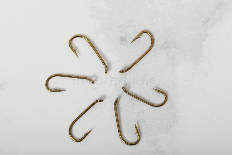 Metallic Isolated Macro Hook Steel Fishhook Pile Stock Photo - Image of ...