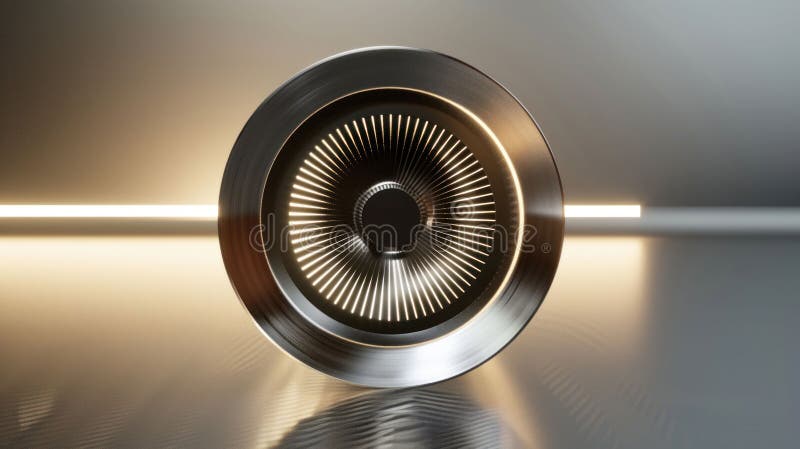 Metallic Jet Engine Turbine on a Gradient Background. Generative Ai ...