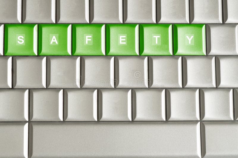 Metallic Keyboard with the Word SAFETY Stock Photo - Image of unlock ...