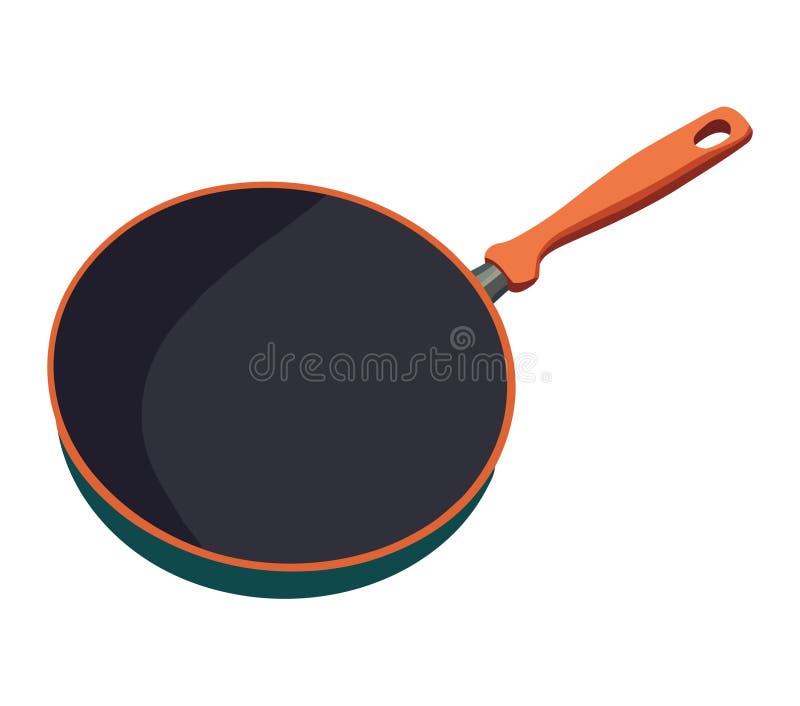 Metallic Kitchen Pan Design Stock Vector - Illustration of frying ...