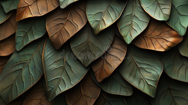 Metallic Leaves Forming an Elegant Textured Background Stock Photo ...