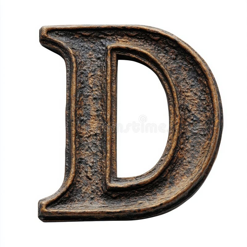 A Metallic Letter "D" with a Textured Surface, Suitable for Decorative ...