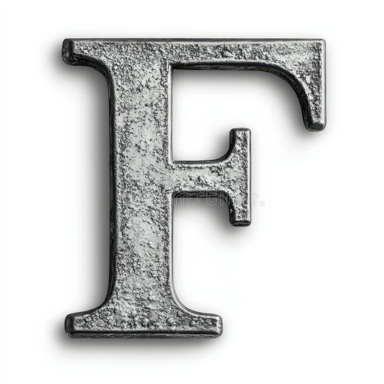 A Metallic Letter F with a Textured Surface, Likely for Decorative or ...