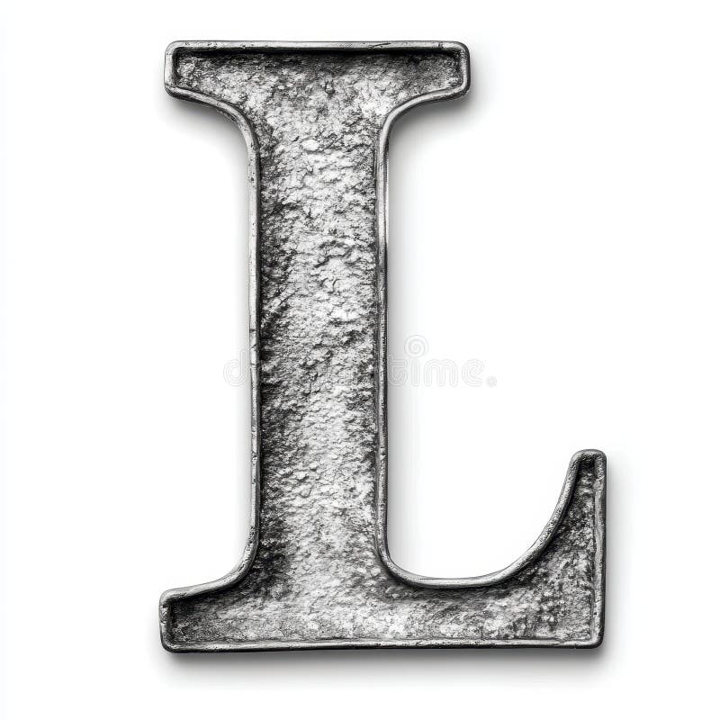 A Metallic Letter "L" with a Textured Surface, Likely Used for Design ...