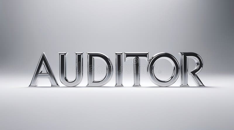 Metallic Lettering of Auditor on a Gray Background with Soft Shadows ...