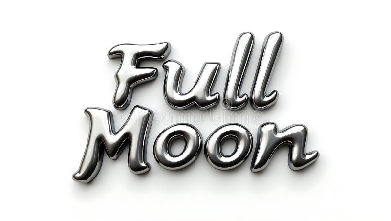 Metallic Lettering Showcases the Words Full Moon Against a Clean ...
