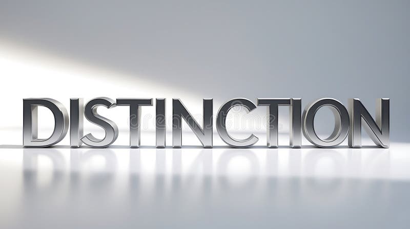 Metallic Letters Spelling Distinction Set Against a Soft Gradient ...