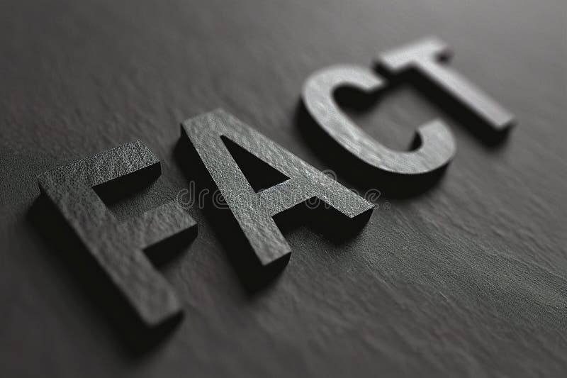 Metallic Letters Forming FACT on a Rough Wall with Red Paint Splatters ...