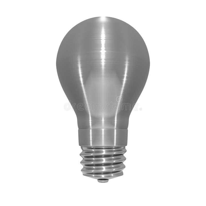 Metallic Light Bulb Object on White Background Stock Illustration ...