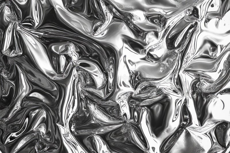 Metallic Liquid Abstract Surface with Ripple Effect. AI Generated Stock ...