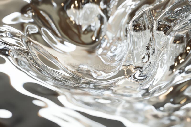 Metallic Liquid Abstract Surface with Ripple Effect. AI Generated Stock Illustration ...