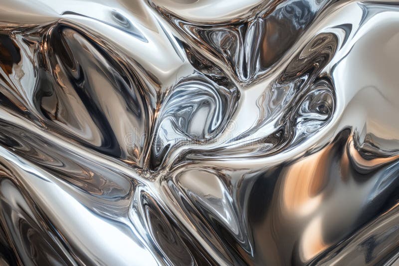 Metallic Liquid Abstract Surface with Ripple Effect. AI Generated Stock ...