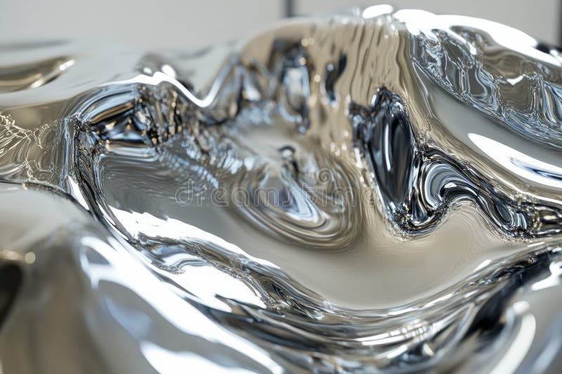 Metallic Liquid Abstract Surface with Ripple Effect. Artificial ...
