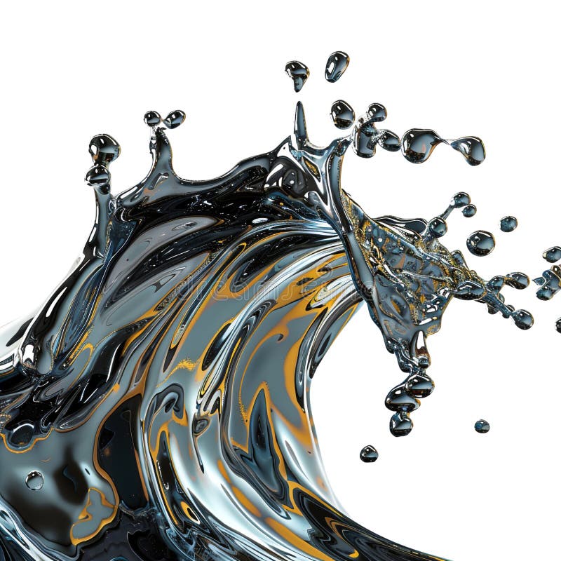 Metallic Liquid Splash stock image. Illustration of pattern - 348131231