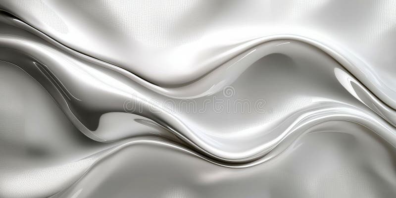 Metallic Liquid Waves with Smooth Silver Reflections Stock Illustration ...