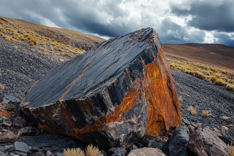 Metallic lithium ore. stock image. Image of mineral - 344467219