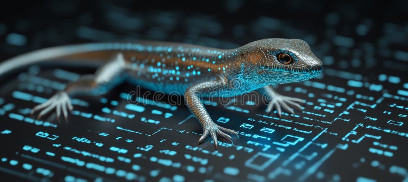 A Metallic Lizard Navigates through a Digital Landscape Technology ...