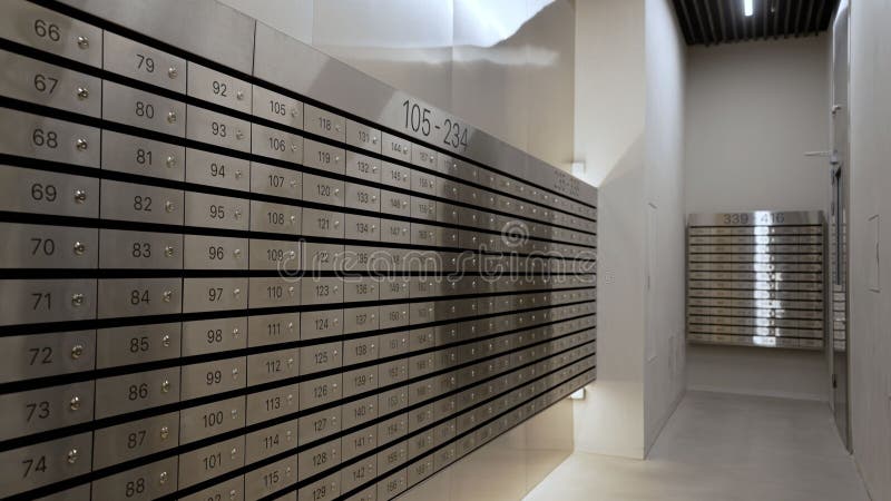 Mailboxes in Modern Apartment Building Corridor Stock Illustration ...