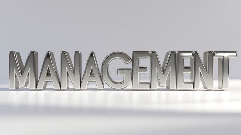 Metallic Management Lettering Displayed on a Clean Surface Under Soft ...
