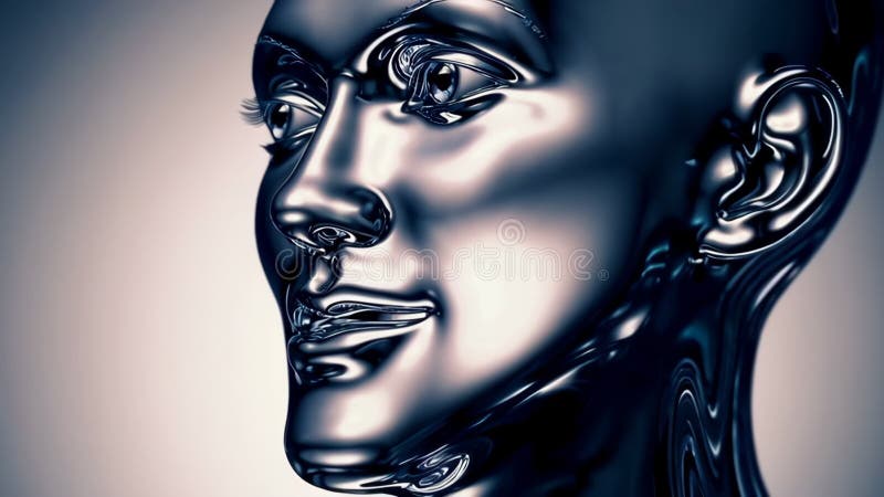 Metallic Mannequin Head Rotating, Showing Different Angles Stock Video ...