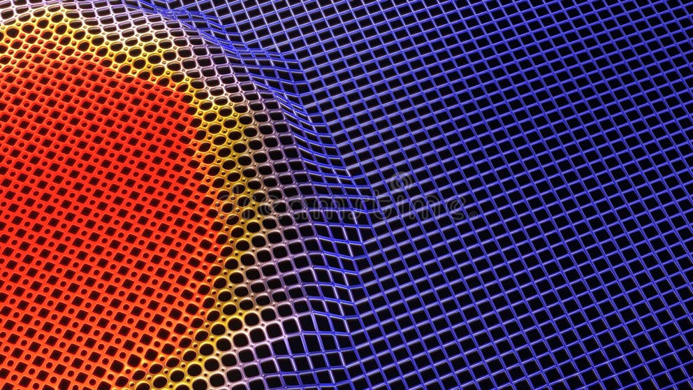 Metallic Mesh Surface Featuring Dynamic Gradient Transition from Red ...