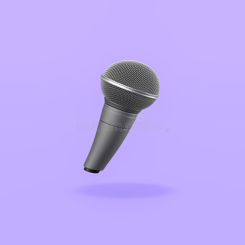 Metallic Microphone on Purple Background Stock Illustration ...
