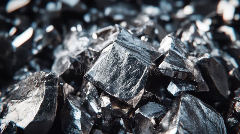 Metallic Mineral Ore Close-up in Natural Light Stock Photo - Image of ...