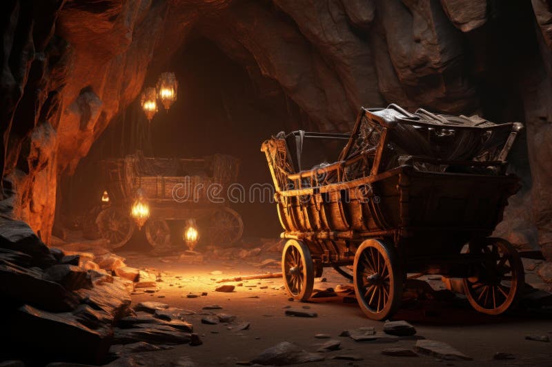 Metallic Mining Cart. Generate Ai Stock Image - Image of industry ...