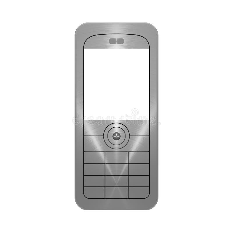 Metallic Mobile Phone Object on White Background Stock Illustration ...